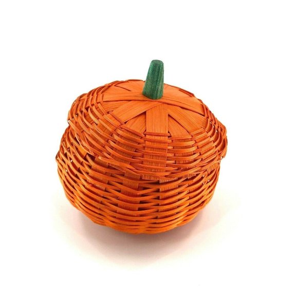 Handmade | Holiday | Vintage Wicker Halloweenthanksgiving Orange ...
